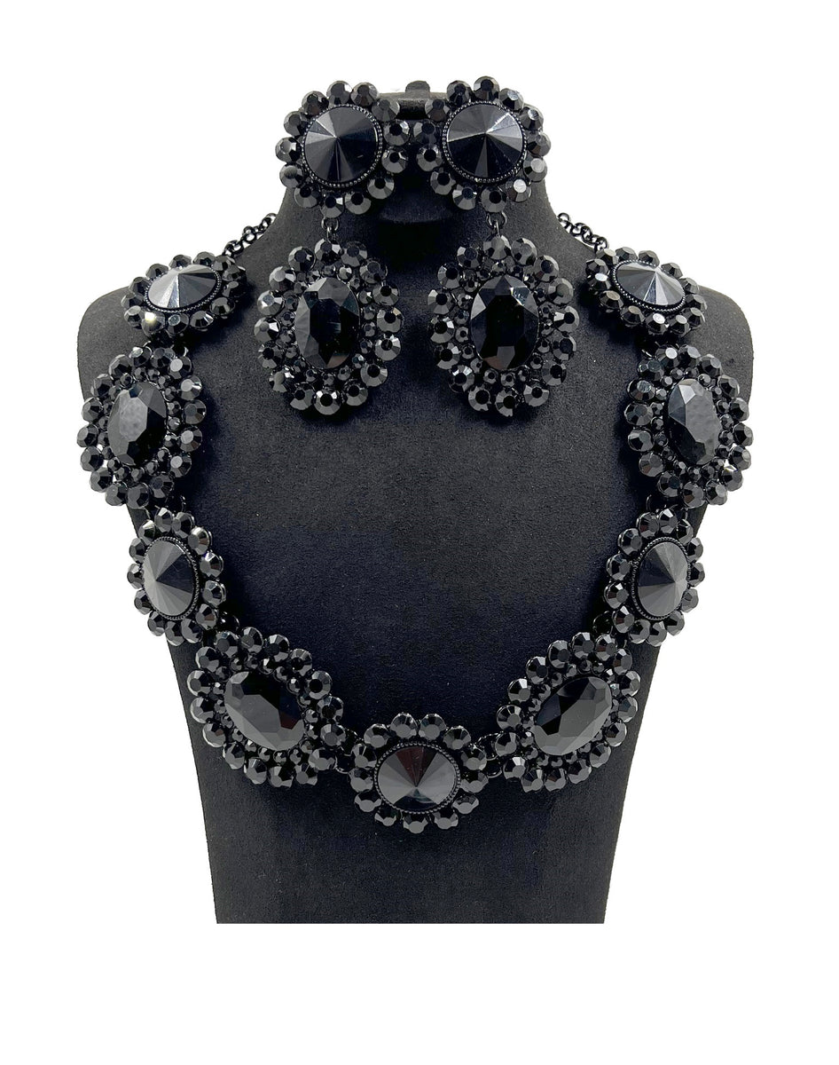 Black Necklace Set 0086 4j