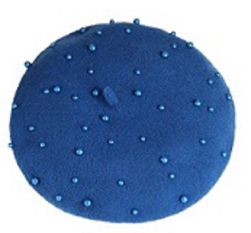 ROYAL BLUE BERET LIGHT BLUE PEARLS ( 1151 RBL ) – Ohmyjewelry.com