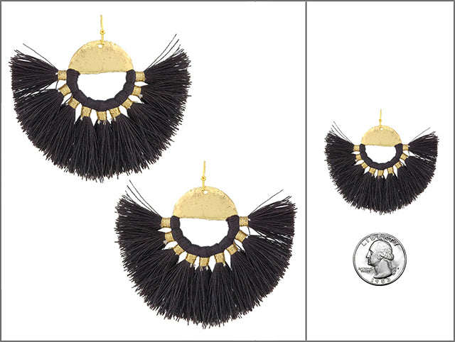 GOLD BLACK THREAD EARRINGS ( 6197 GBK ) – Ohmyjewelry.com