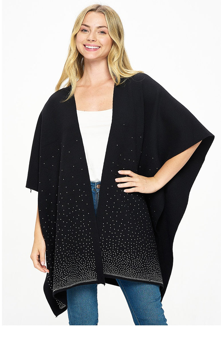 BLACK COLOR CLEAR STONES SHAWL ( 0160 BKC ) – Ohmyjewelry.com