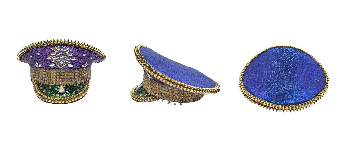 ROYAL BLUE SEQUIN CAPTAIN BLING HAT ( 0796 RB ) – Ohmyjewelry.com