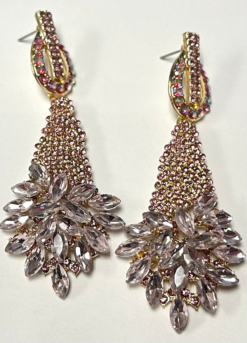 GOLD LAVENDER MARQUISE EARRINGS ( 5005 GLV ) – Ohmyjewelry.com
