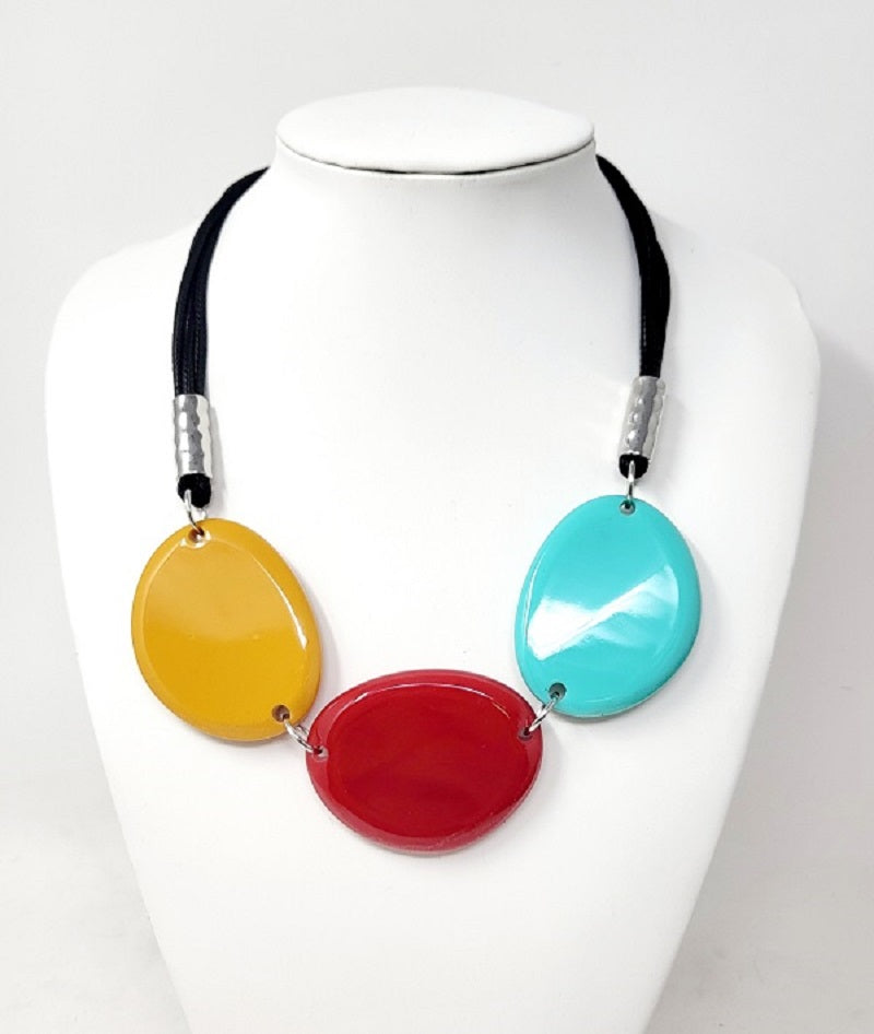 SILVER BLACK MULTI COLOR THREAD NECKLACE ( 10475 RMT ) – Ohmyjewelry.com