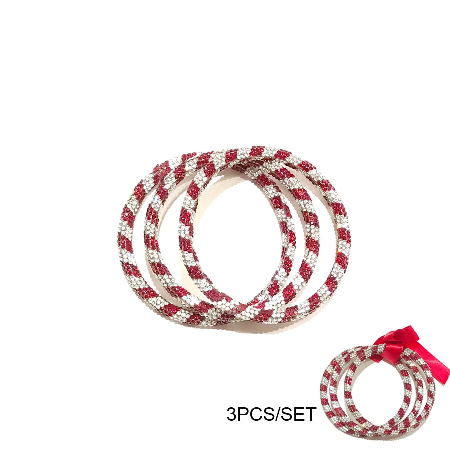 3 RED WHITE BANGLE SET ( 01 SIWH ) – Ohmyjewelry.com