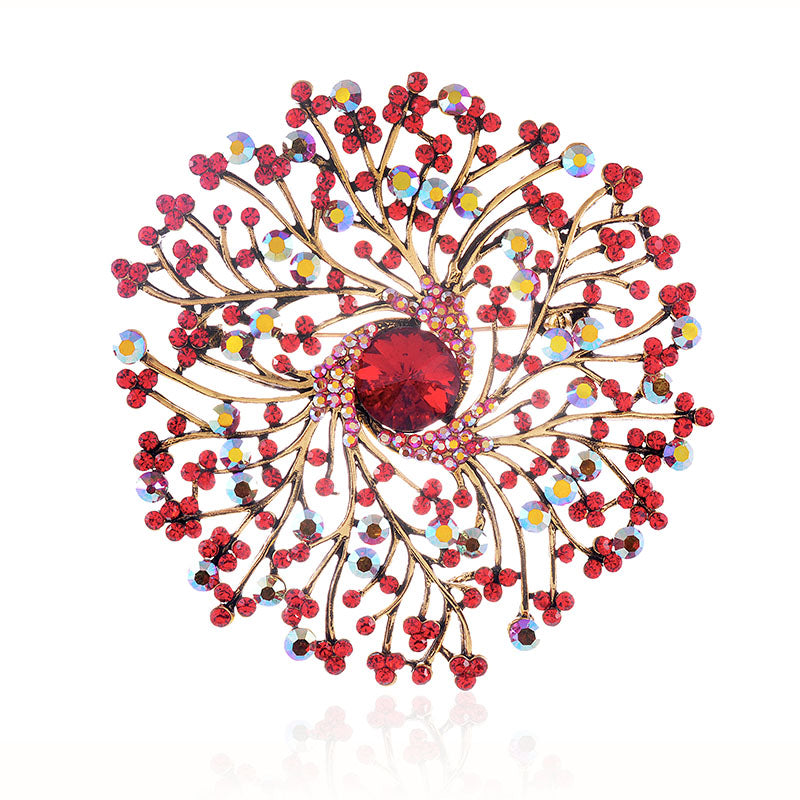RED LARGE FLOWER CRYSTAL BROOCH ( 1513 RED ) – Ohmyjewelry.com