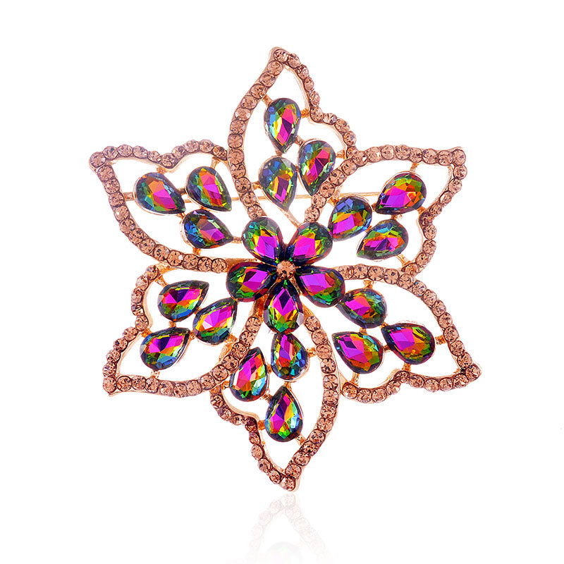 VITRAIL OIL SPILL CRYSTAL FLOWER PIN ( 1514 VM ) – Ohmyjewelry.com