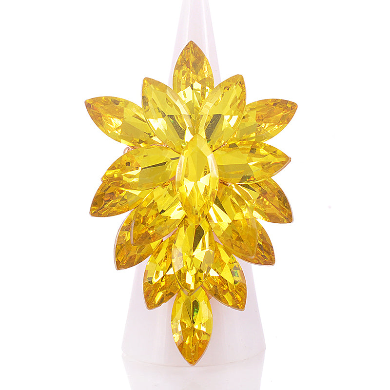 GOLD YELLOW CRYSTAL STRETCH RING ( 1344 YLW ) – Ohmyjewelry.com