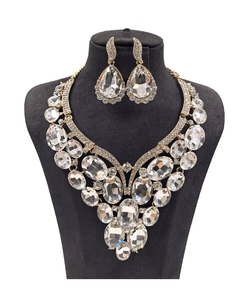 GOLD NECKLACE SET LARGE STONES ( 0093 2C ) – Ohmyjewelry.com