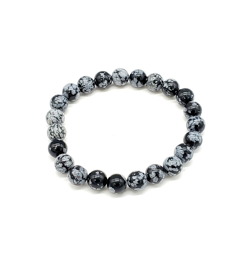 10MM SNOWFLAKE GEMSTONE STRETCH BRACELET ( 2503 10SF ) – Ohmyjewelry.com