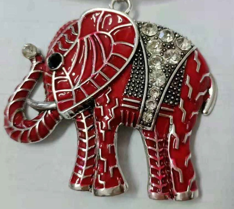 SILVER RED ELEPHANT BROOCH CLEAR STONES ( 3934 RD ) – Ohmyjewelry.com