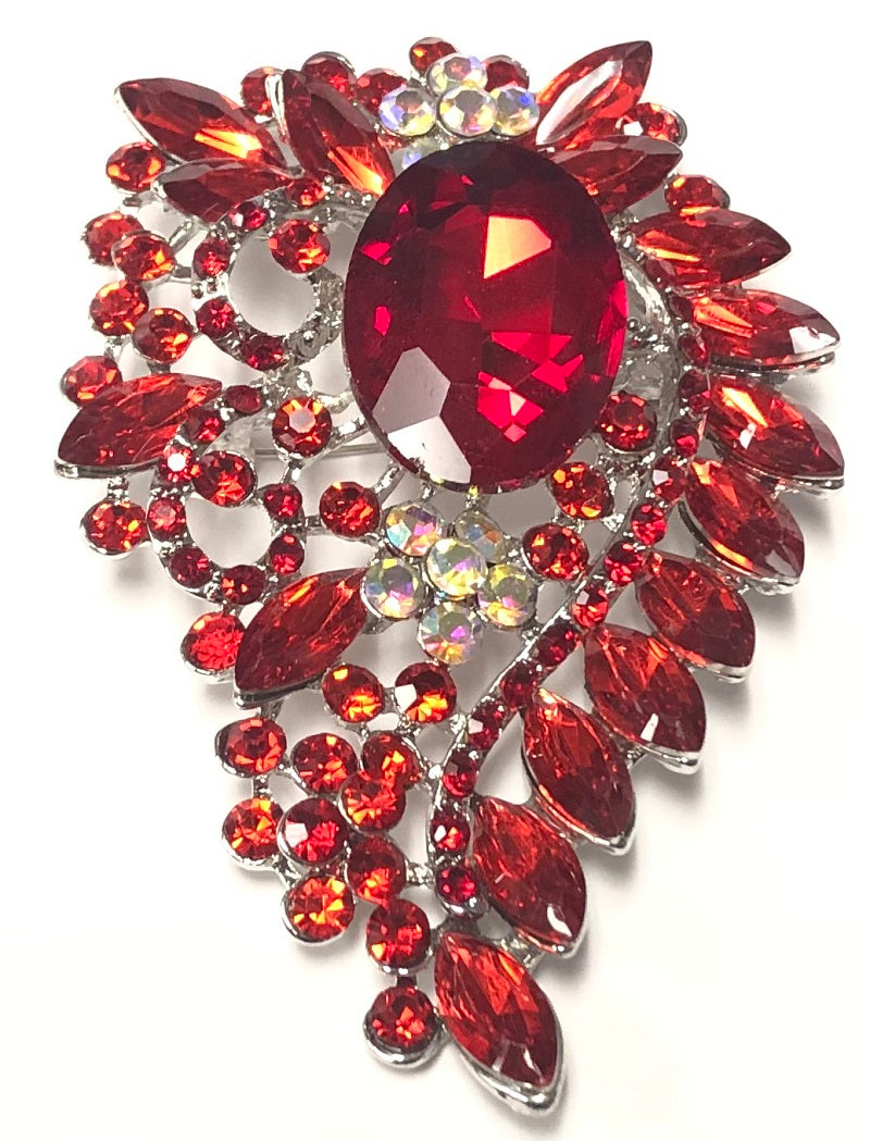 SILVER BROOCH RED STONES ( 06740 SRD ) – Ohmyjewelry.com