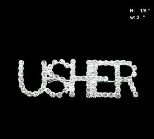 Rhinestone "USHER" Brooch ( 1842 ) – Ohmyjewelry.com