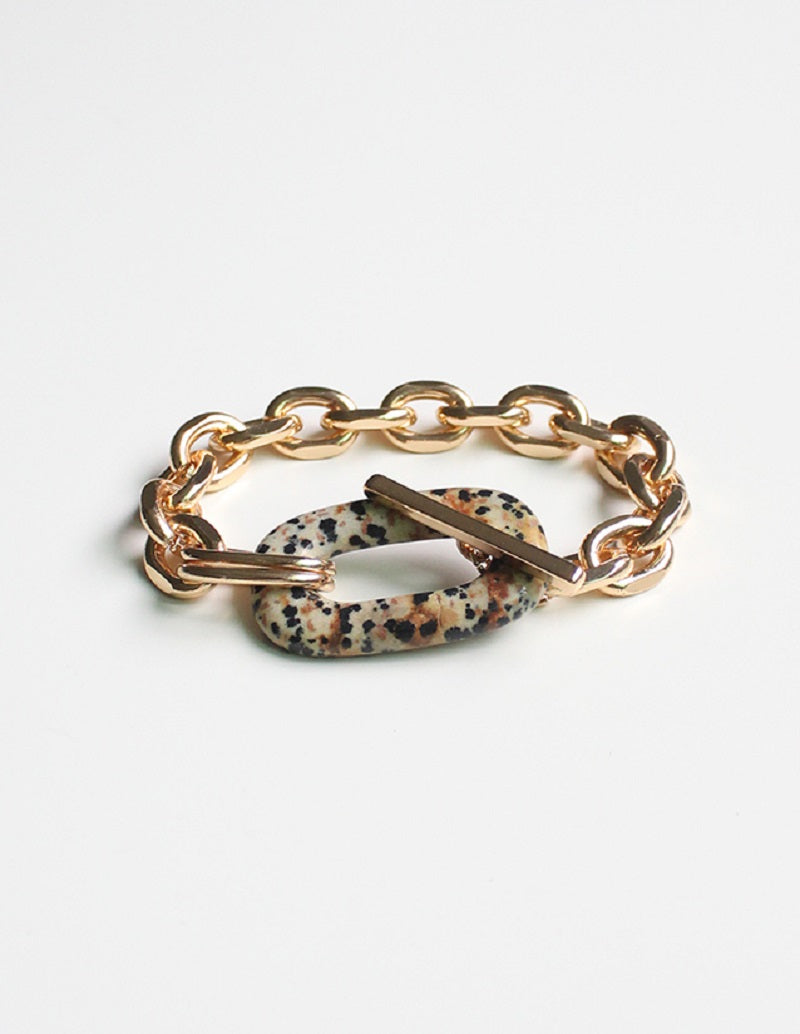 GOLD BRACELET BLACK GREY STONE ( 2268 BW ) – Ohmyjewelry.com