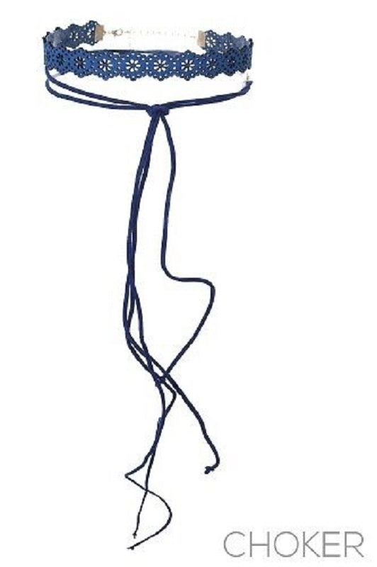 2 LAYER ROYAL BLUE LEATHER CHOKERS ( 15983 ) – Ohmyjewelry.com